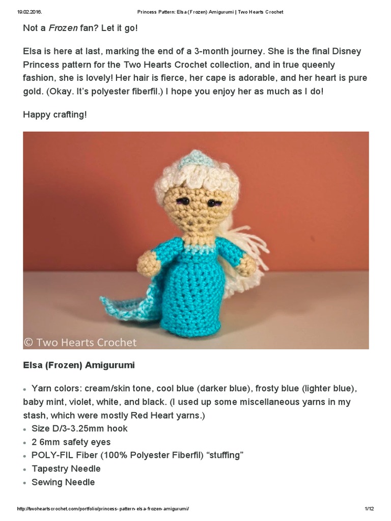 Free Elsa Amigurumi Crochet Pattern | PDF | Amigurumi | Crochet