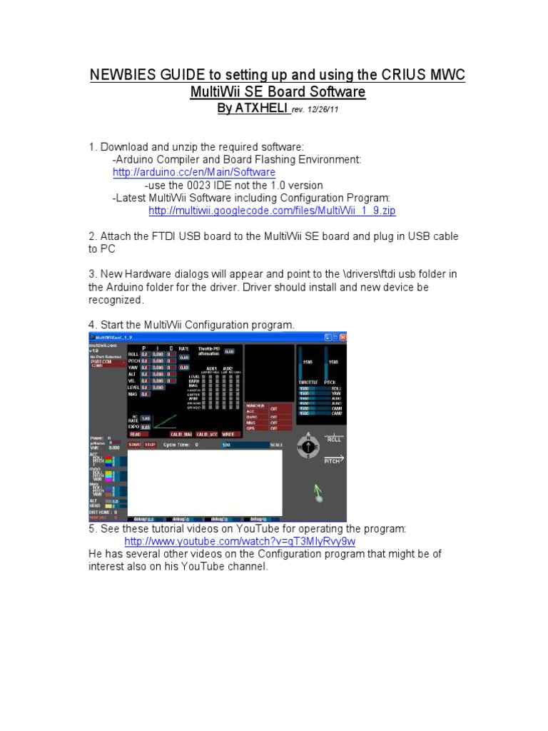 Newbies Guide To CRIUS MultiWii SE Board and Software | PDF | Flight Dynamics (Fixed Wing ...