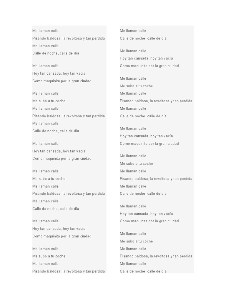 Me Llaman Calle Manu Chao | PDF