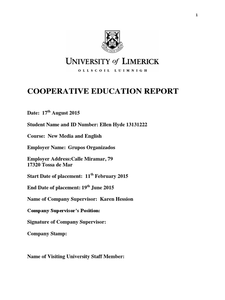 Coop Report PDF | PDF | Nonverbal Communication | English Language