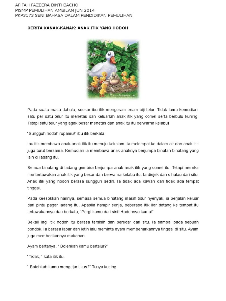 Crta Kanak2 Anak Itik Yang Hodoh | PDF