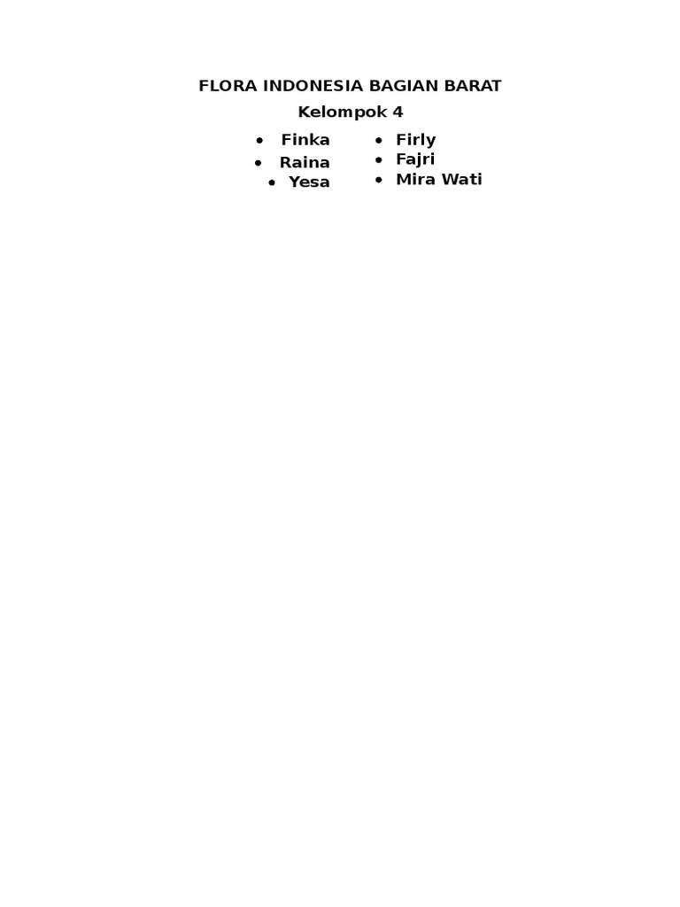 Flora Indonesia Bagian Barat | PDF