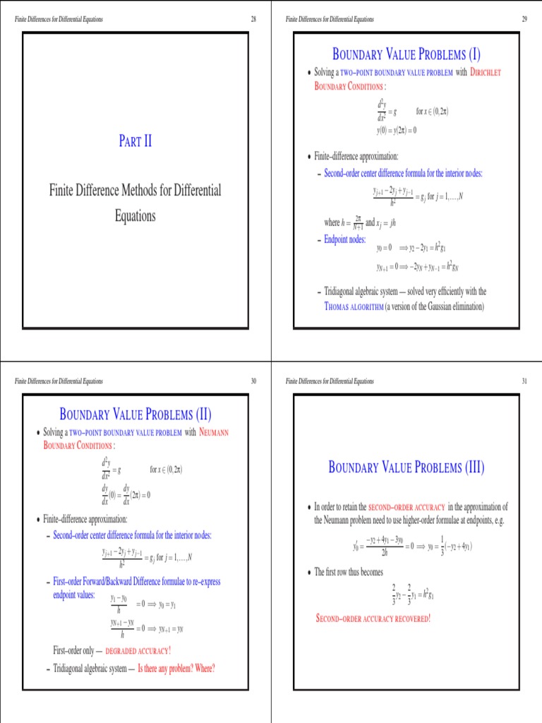 B V P (I) : Finite Difference Methods For Differential Equations | PDF ...