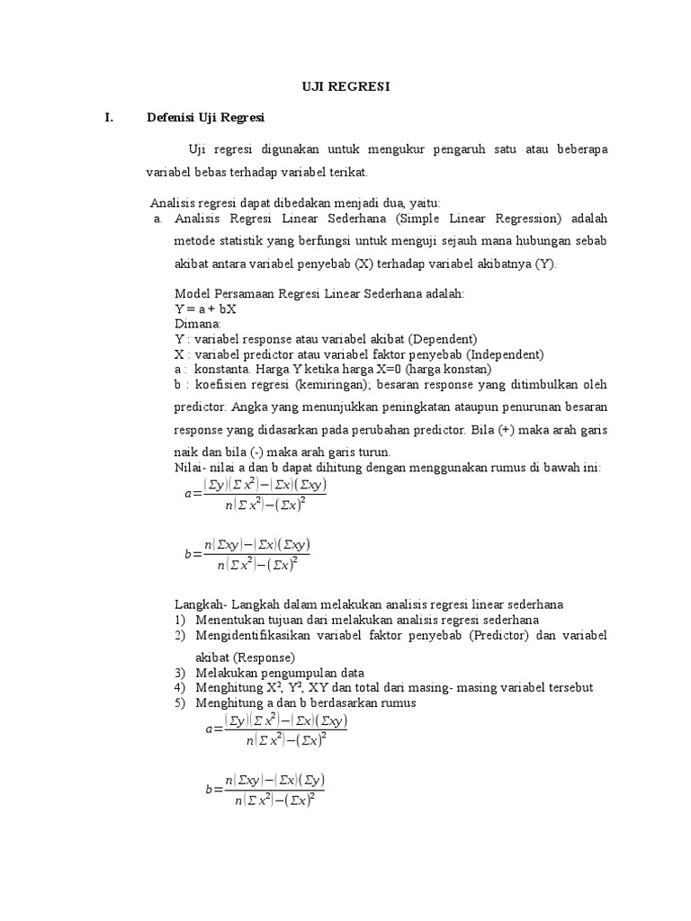 Analisis Regresi Linear Sederhana | PDF