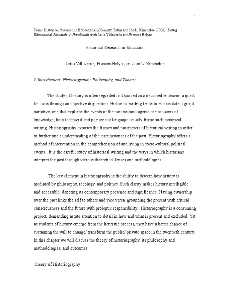 Theorizing Historiography: An Analysis of Key Concepts in Historical ...