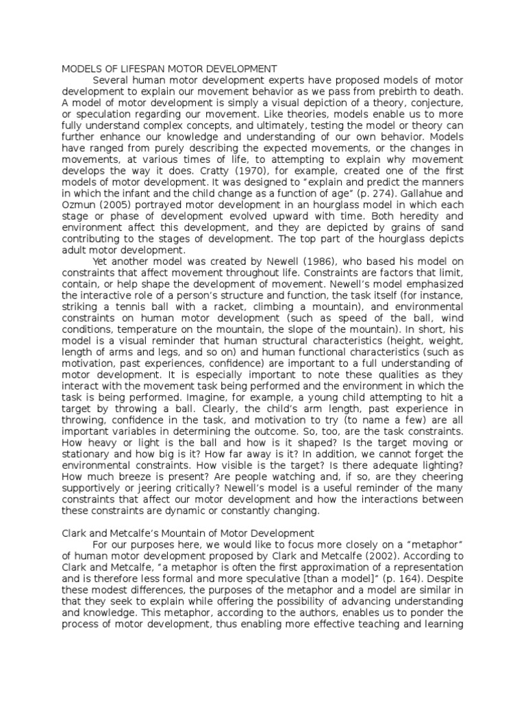 Models of Lifespan Motor Development | Download Free PDF ...