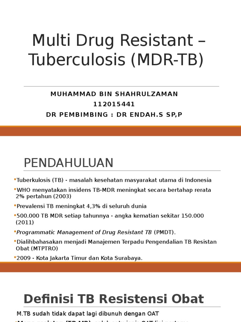 Pengobatan dan Mekanisme TB MDR | PDF | Kesehatan Holistik