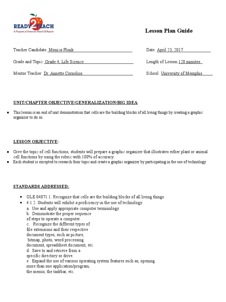 Edtpa Lesson Plan Monica Plunk | PDF | Career & Growth