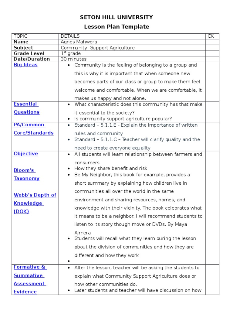 Lesson Plan Template 2 4 Social Studies Lesson Two | PDF | Lesson Plan ...