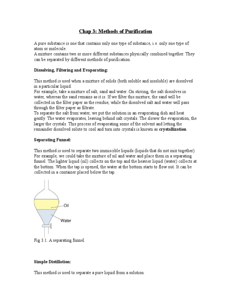 Chapter 3 - Methods of Purification | Download Free PDF | Distillation ...