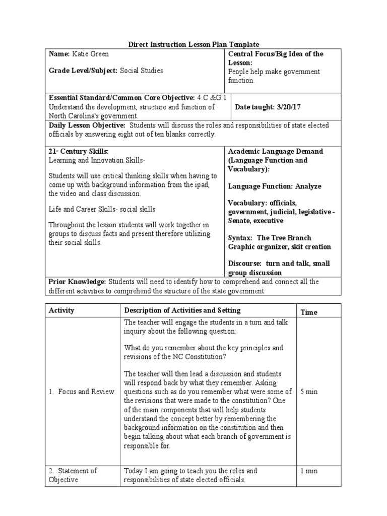 Social Studies Lesson Plan Imb Part 2 | PDF | Educational Assessment ...