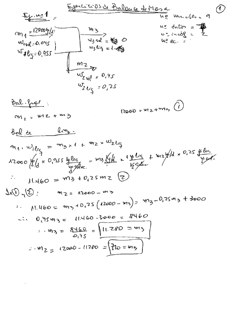 Ejercicios Resueltos Balance Masas 2 PDF | PDF