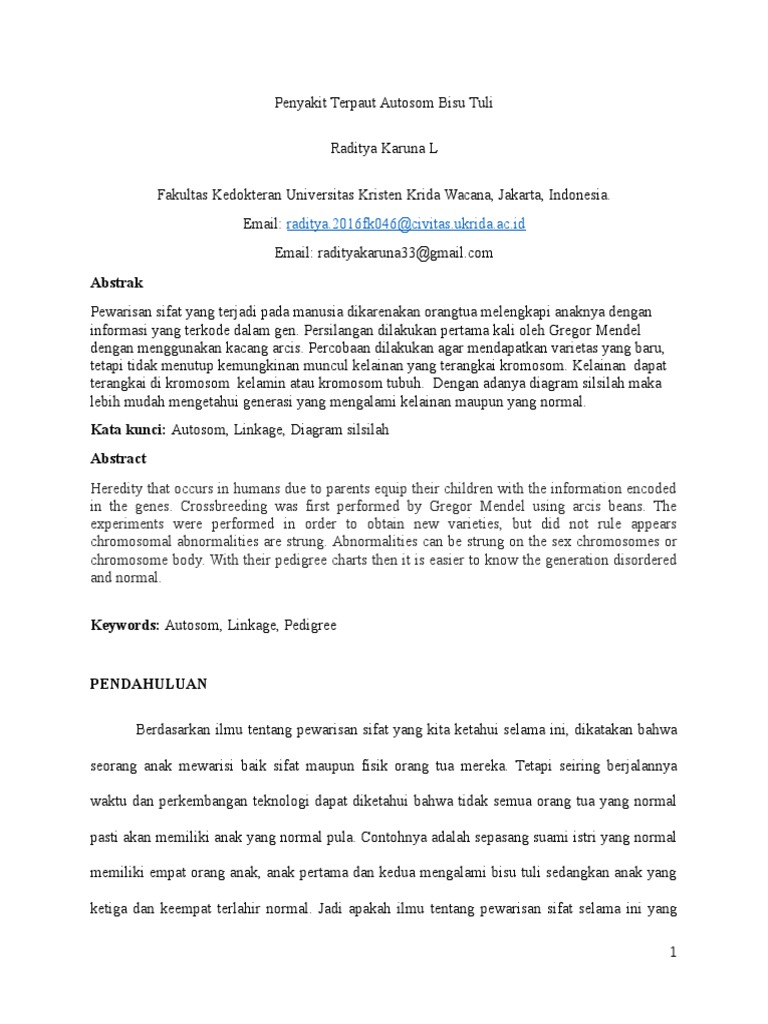 Penyakit Terpau Autosom Bisu Tuli | PDF