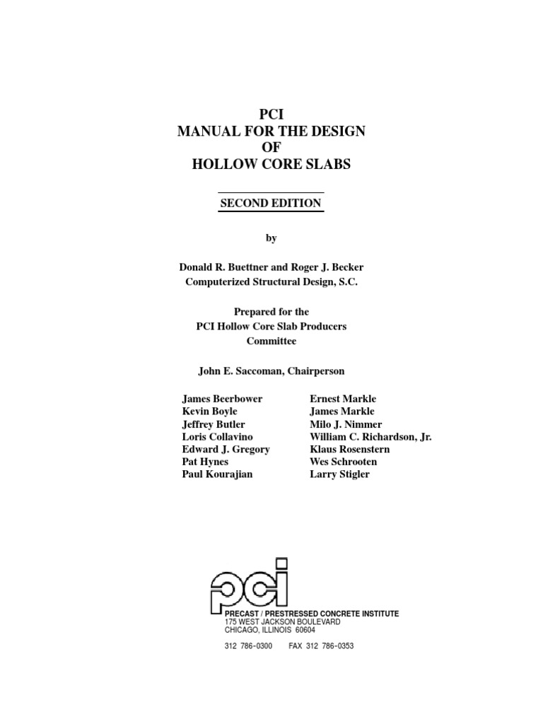 PCI Hollow Core Slab Design Manual PDF | PDF | Concrete | Strength Of ...