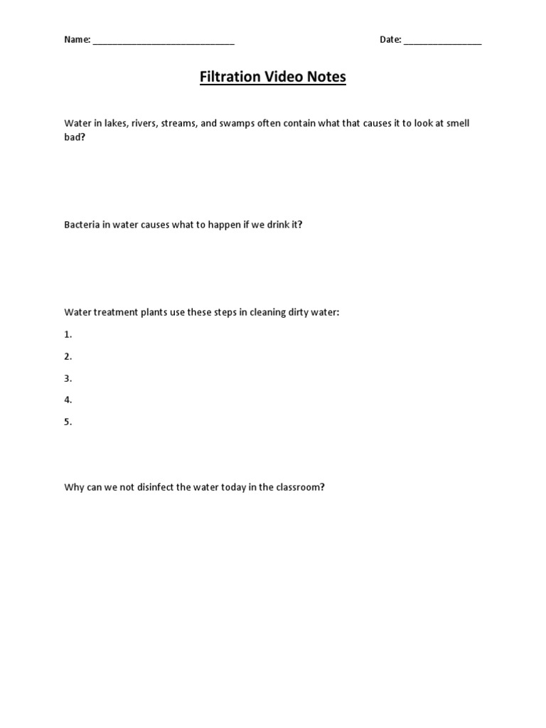 Filtration Video Notes | Download Free PDF | Water Treatment | Water ...