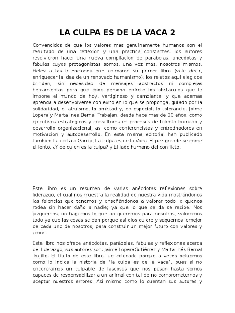 La Culpa Es de La Vaca 2 | PDF | Sicología | Science