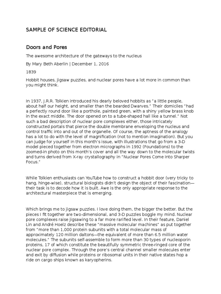 Sample of Science Editorial | PDF | Mars | Dna