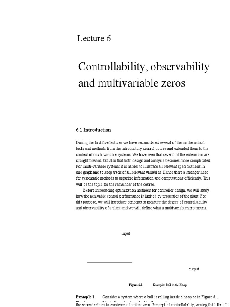 Controllability, Observability and Multivariable Zeros: Example 1 | PDF | Eigenvalues And ...