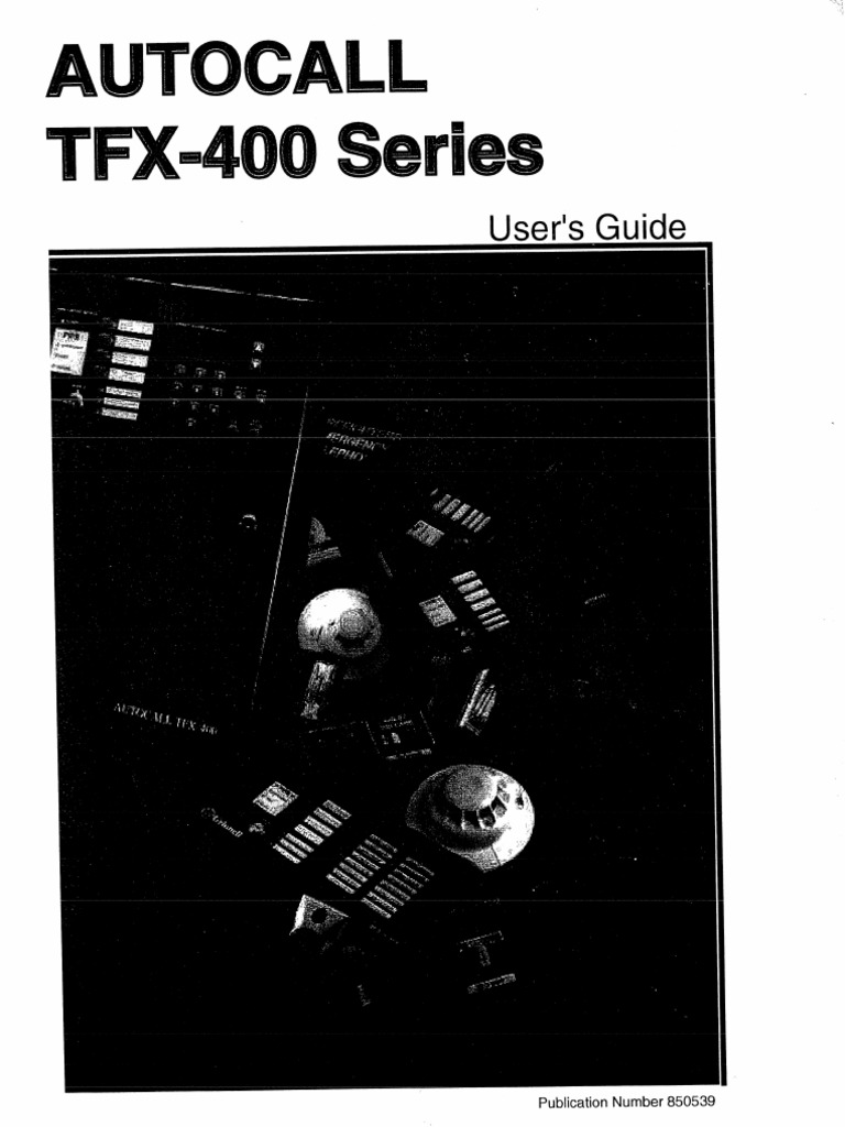 Autocall TFX 400 Series Manual | PDF