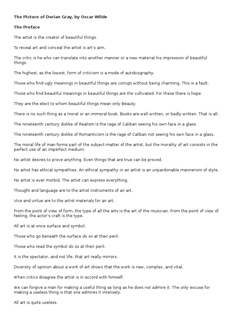 The Picture of Dorian Gray Intro | PDF