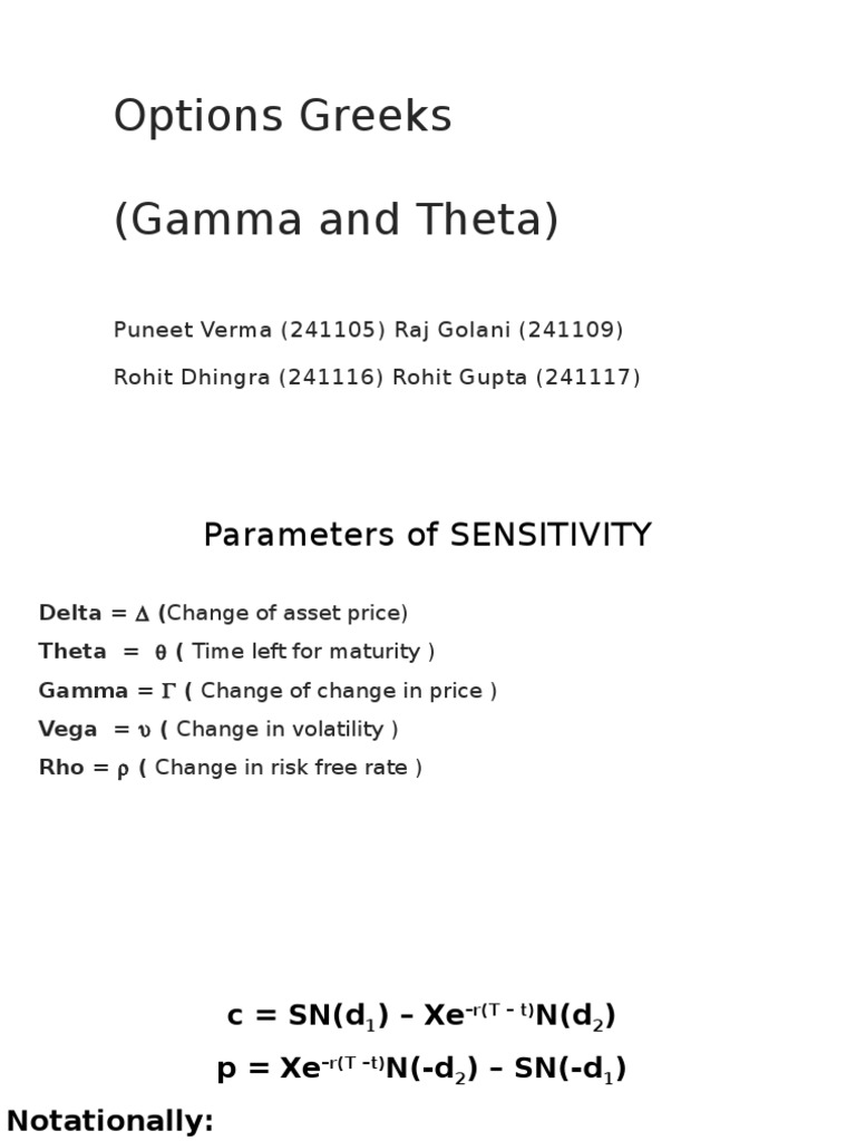 Options Greeks | PDF | Greeks (Finance) | Mathematical Economics
