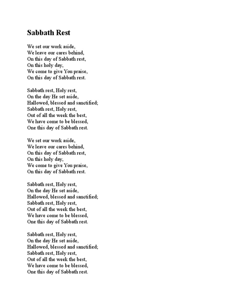 Sabbath Rest | PDF | Sabbath | Worship