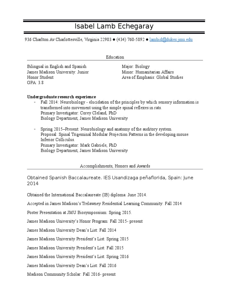 Isabel Lamb Resume | PDF | Dominican Republic | Archaeology