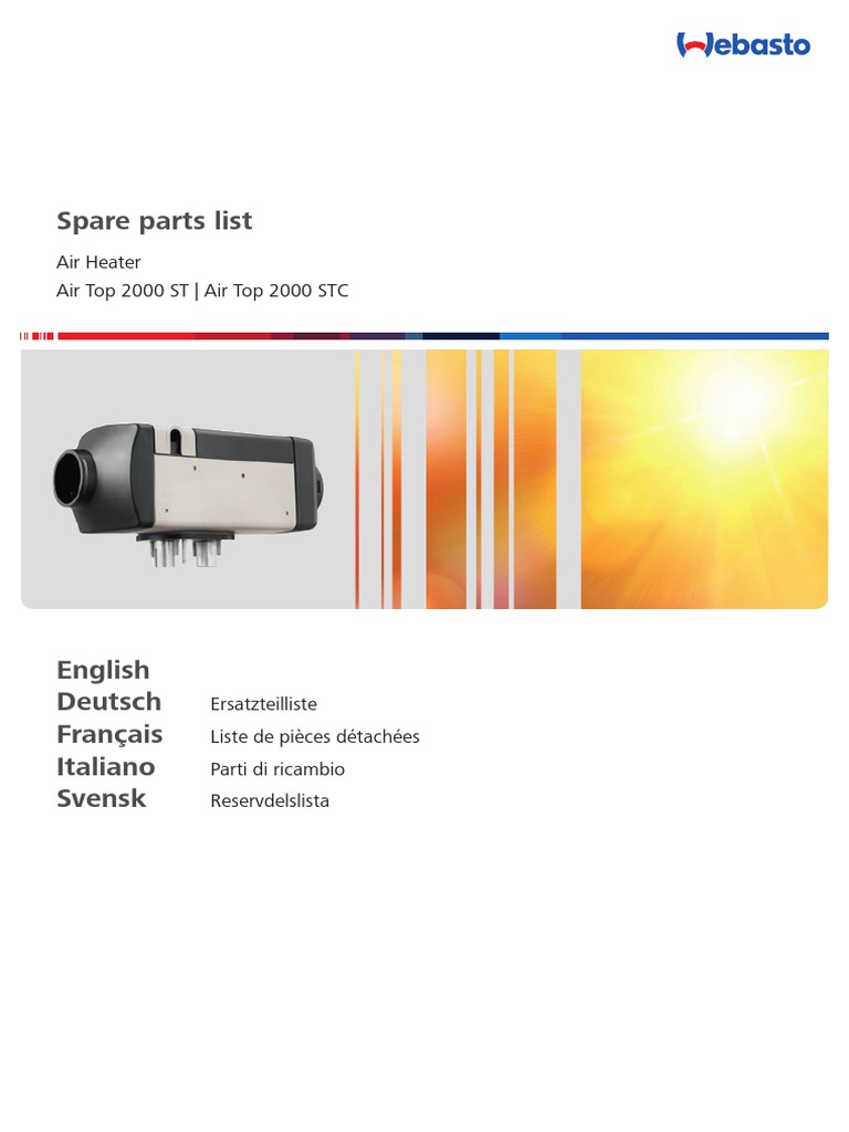 Webasto Manual Air Top 2000 ST Air Top 2000 STC | PDF | Sustancias ...
