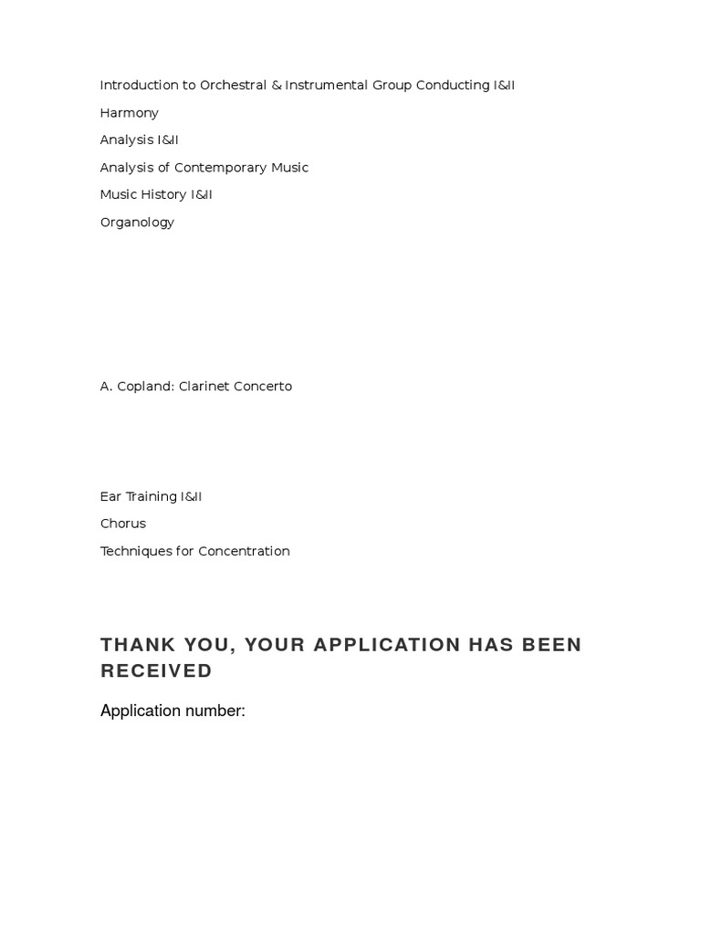 Thank You, Your Application Has Been Received | PDF