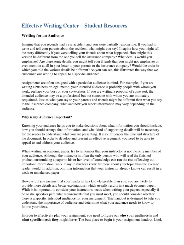 Writing For An Audience | PDF | Audience | Academic Publishing
