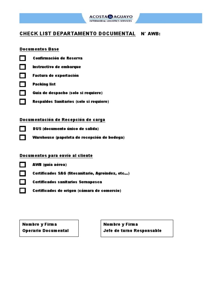 Check List Documental | PDF