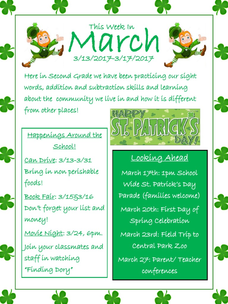 Class Newsletter-March | PDF