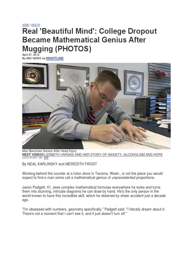 A Beautiful Mind-Jason Padgett | PDF | Functional Magnetic Resonance ...