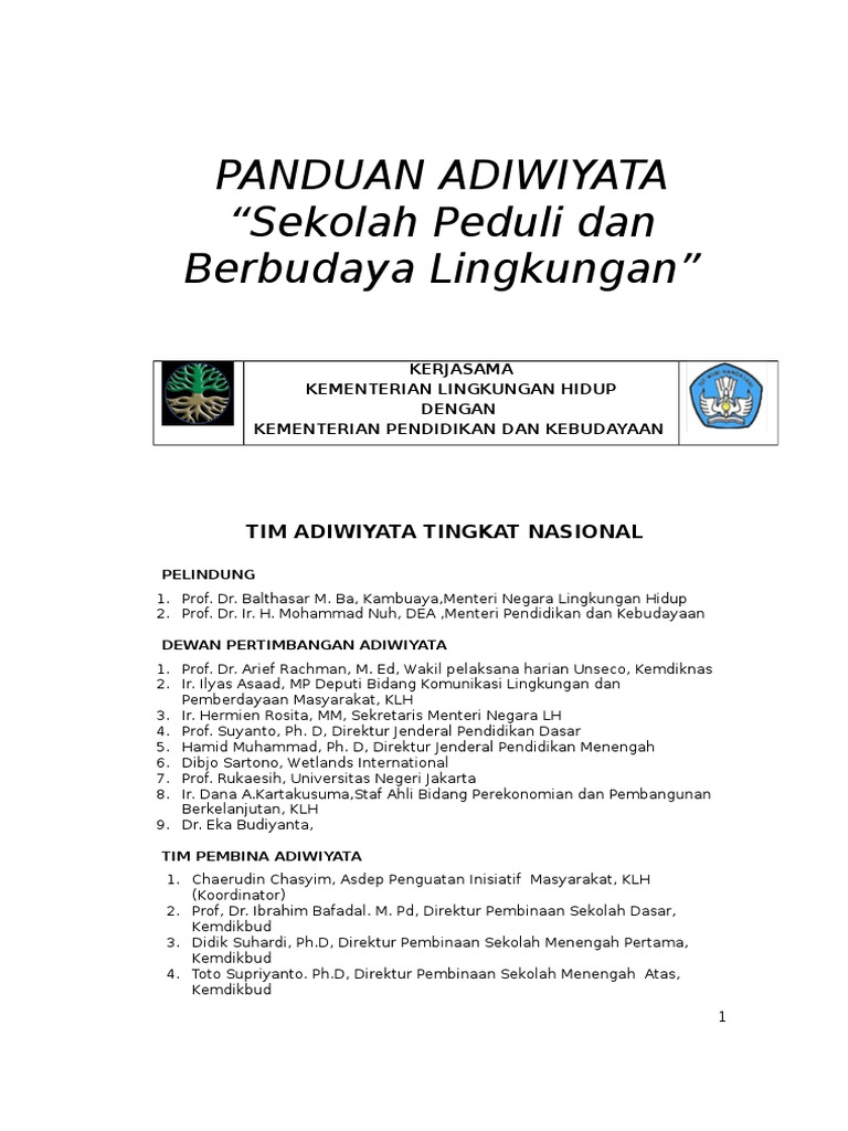 Panduan Adiwiyata | PDF