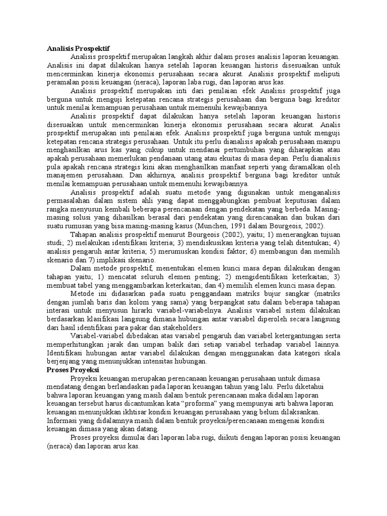 Analisis Prospektif | PDF