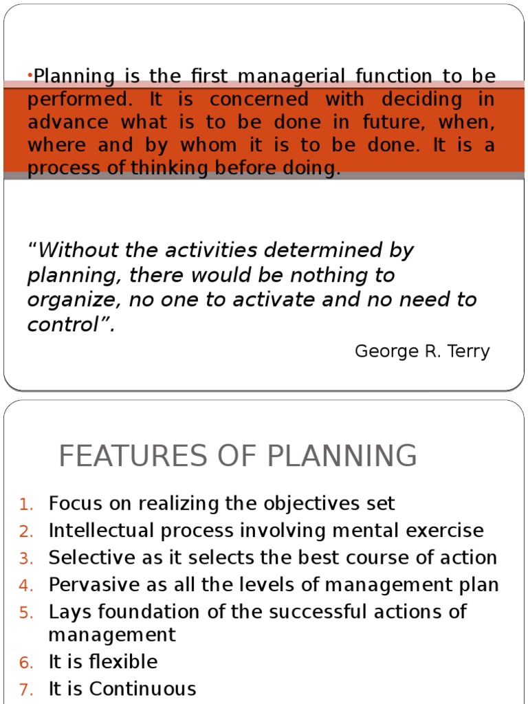 Planning: "Without The Activities Determined by | PDF | Brainstorming ...
