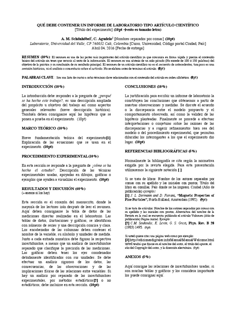 INFORME DE LABORATORIO TIPO ARTÍCULO CIENTÍFICO