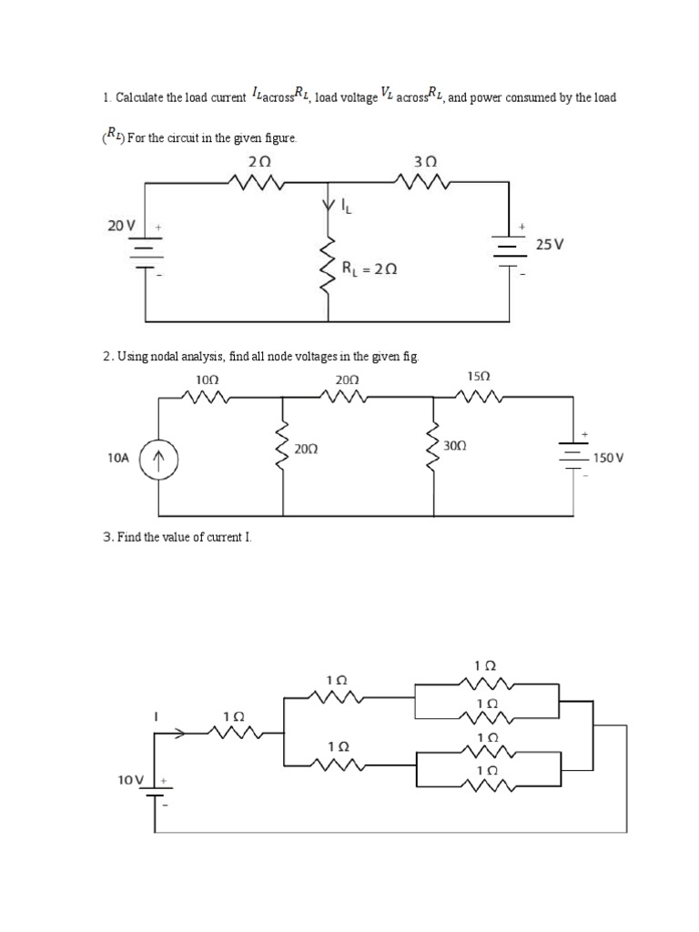 Calculate The Load Current Across, Load Voltage Across, and Power ...