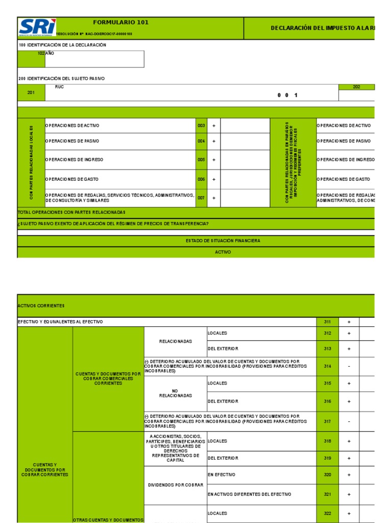 2017 01 - Formulario - 101 - NAC-DGERCGC17-00000103 | PDF | normas ...