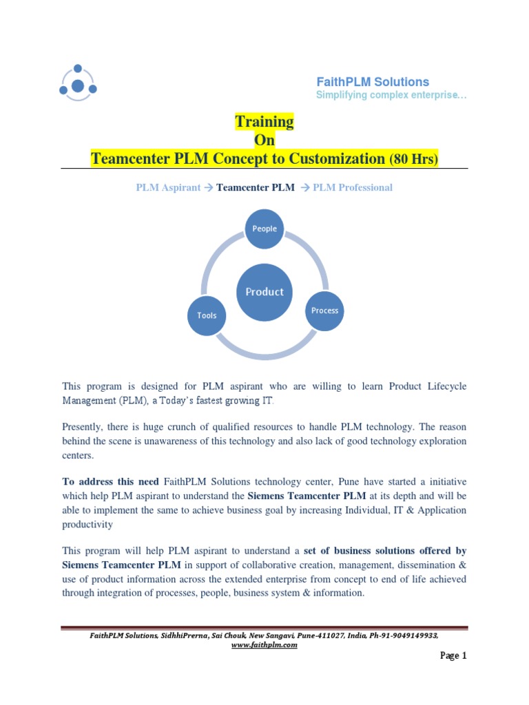 Teamcenter PLM Concept to Customization Training: An 80-Hour Course to ...