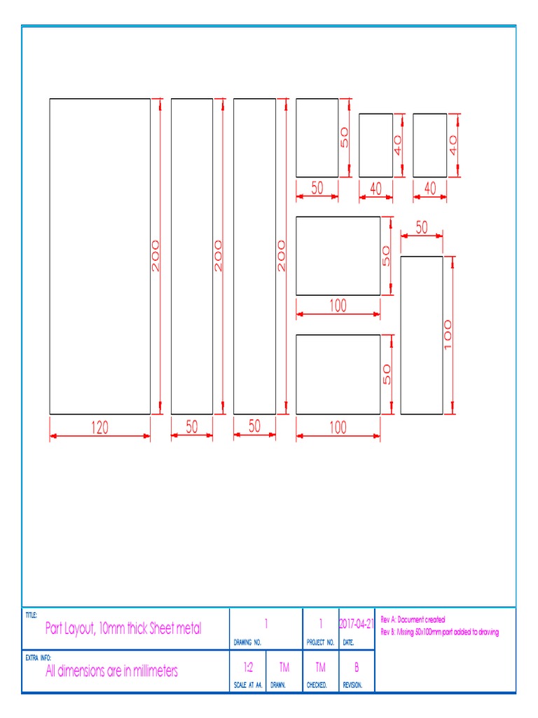Sheet Metal Part Layout Revision B | PDF