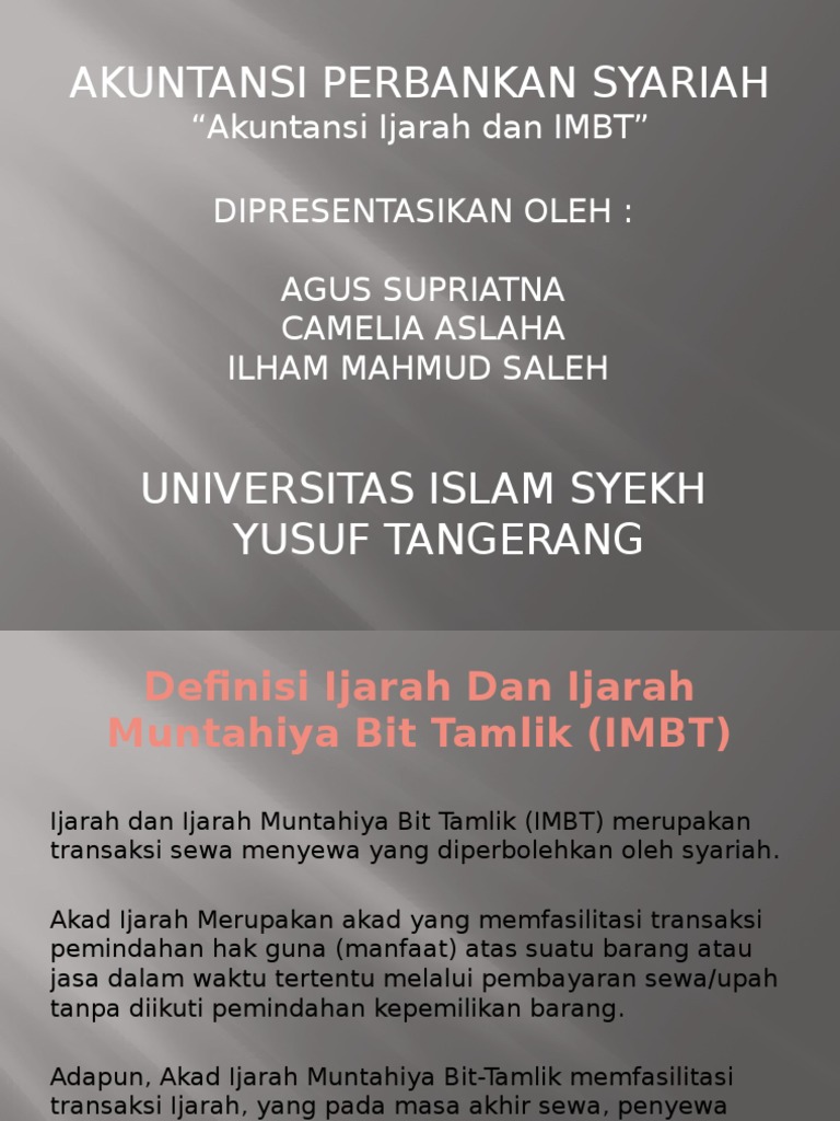 Akuntansi Ijarah dan IMBT Syariah | PDF