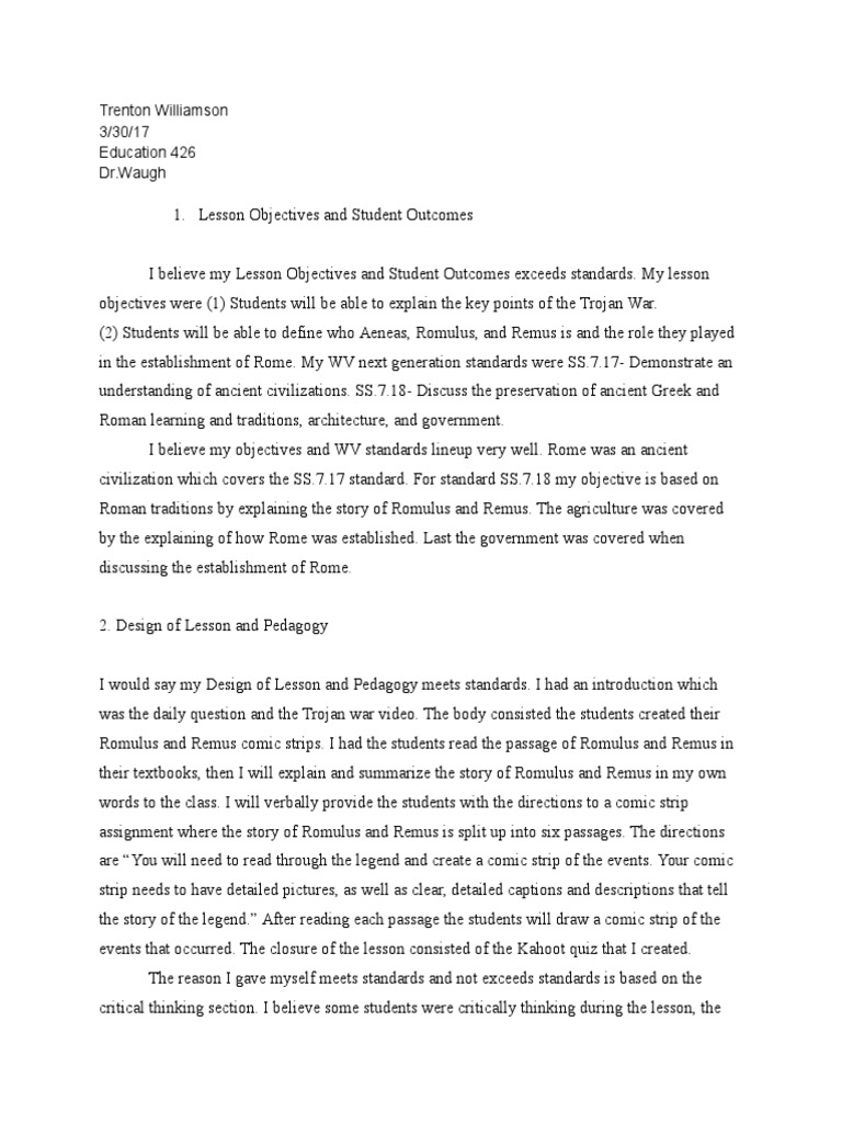 Romusandremuslesson 1 Reflection | Download Free PDF | Romulus And ...