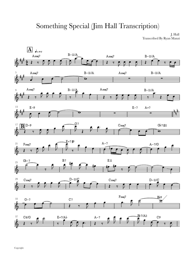 Jim Hall - Something Special Transcription | Guitars | Performing Arts
