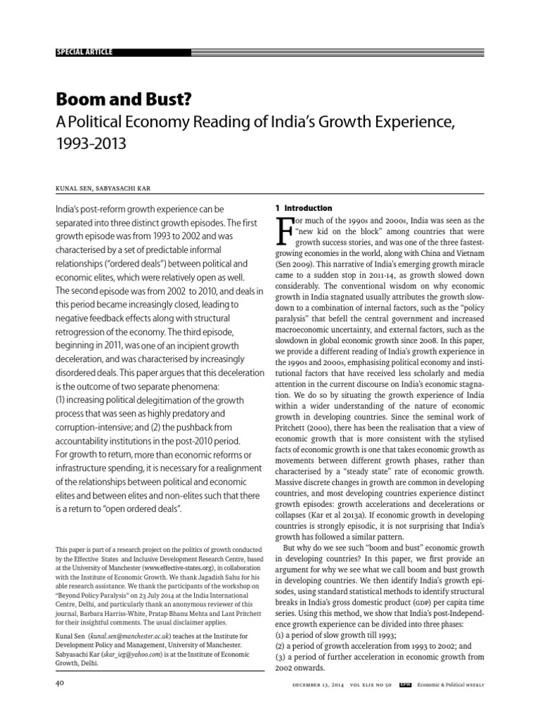 Boom and Bust?: A Political Economy Reading of India's Growth ...