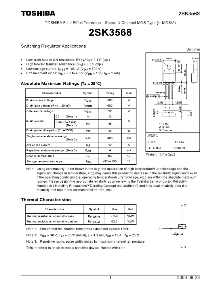 Switching Regulator Applications: Absolute Maximum Ratings | PDF ...