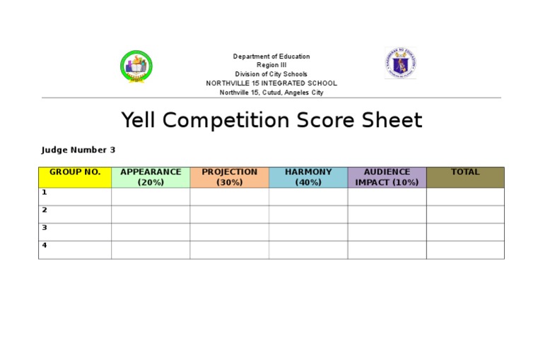 Yell Score Sheet | PDF