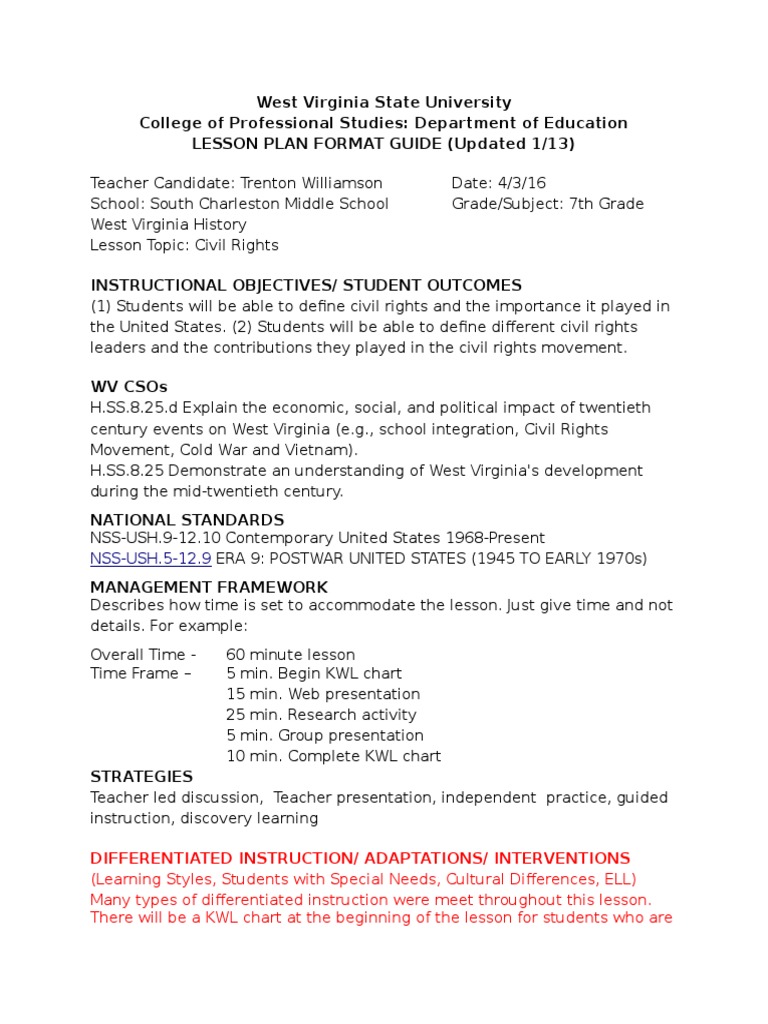 West Virginia State University College of Professional Studies ...