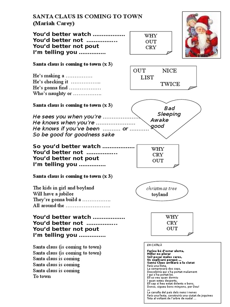 Santa Claus Is Coming To Town Gaps | PDF