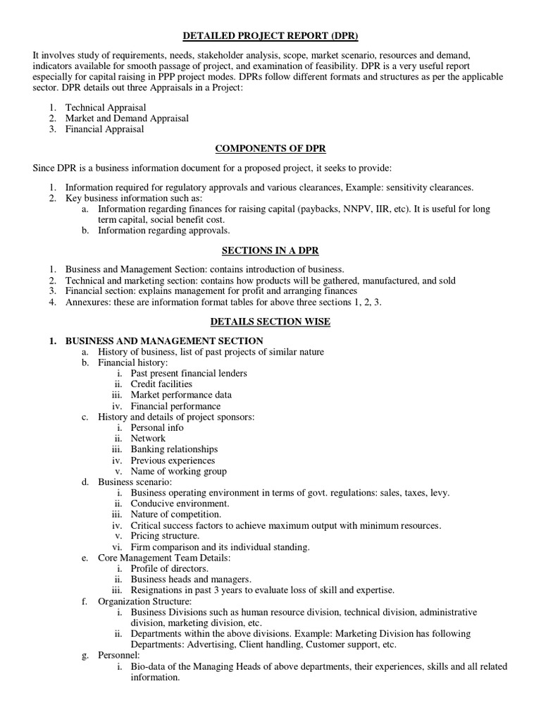 Detailed Project Report (DPR) | PDF | Real Estate Appraisal | Business